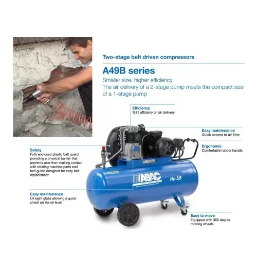 Compressor Trifásico ABAC A49B PRO – 270L 5.5Hp - Bernardinos, Aquela ...